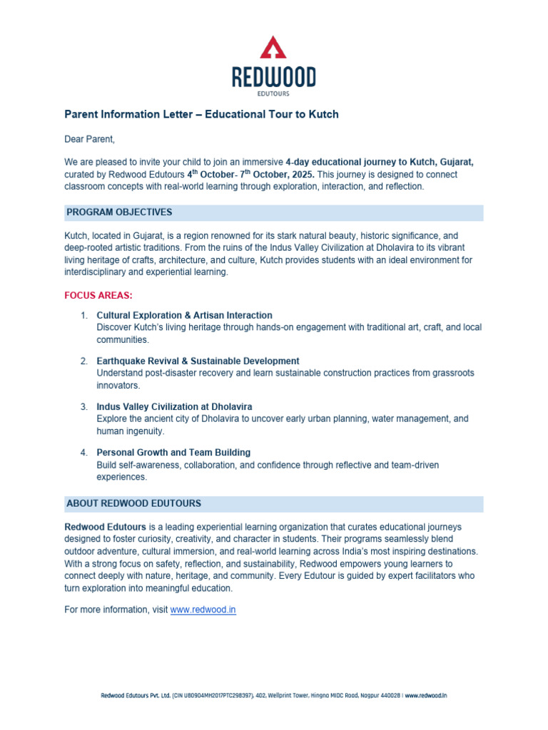 Orientation Letter Kutch Grades VIII and IX 04.08.25 | PDF | Learning ...