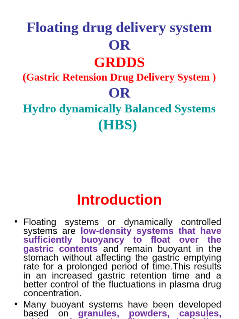 Overview of Floating Drug Delivery Systems | PDF | Tablet (Pharmacy ...