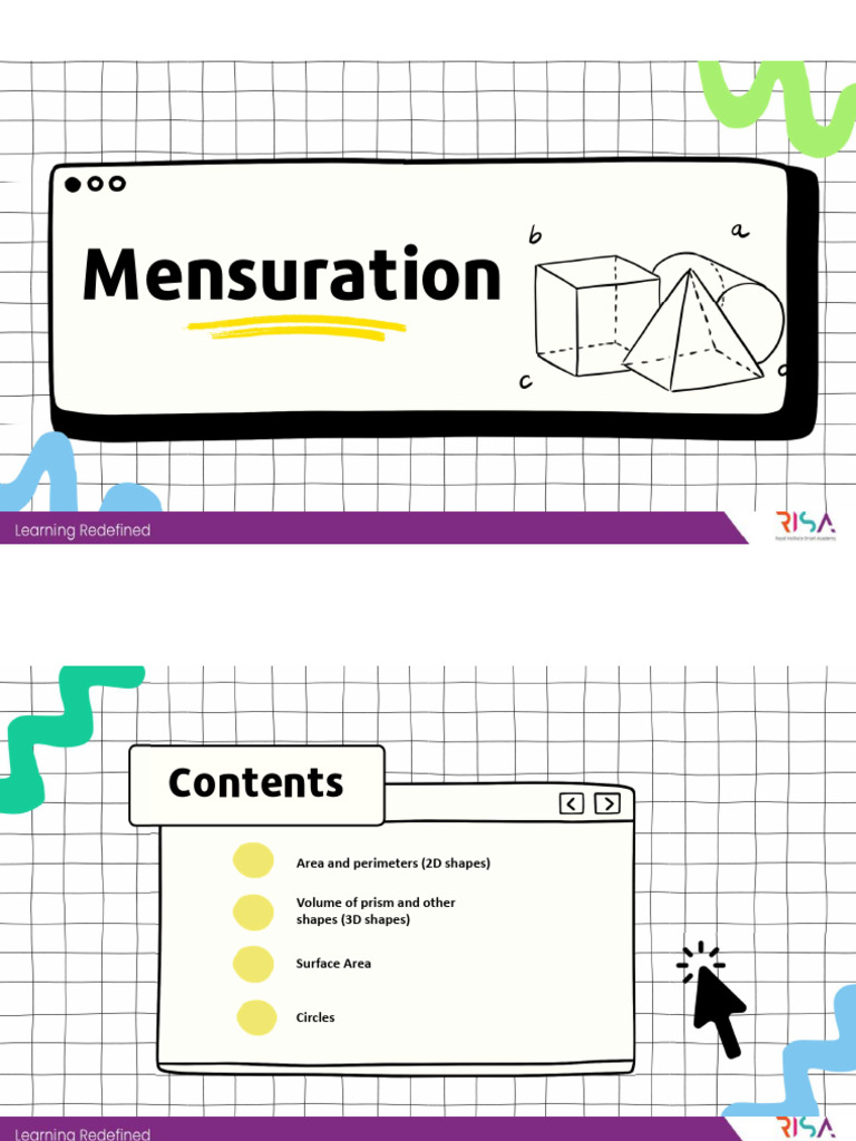 Mensuration Slides | PDF