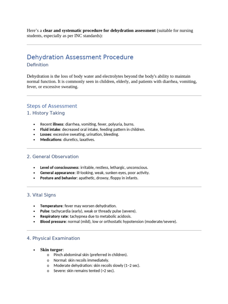 Dehydration and Edema | PDF | Dehydration | Edema