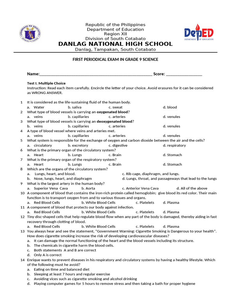 Grade 9 Science Periodical Exam | PDF | Dominance (Genetics ...