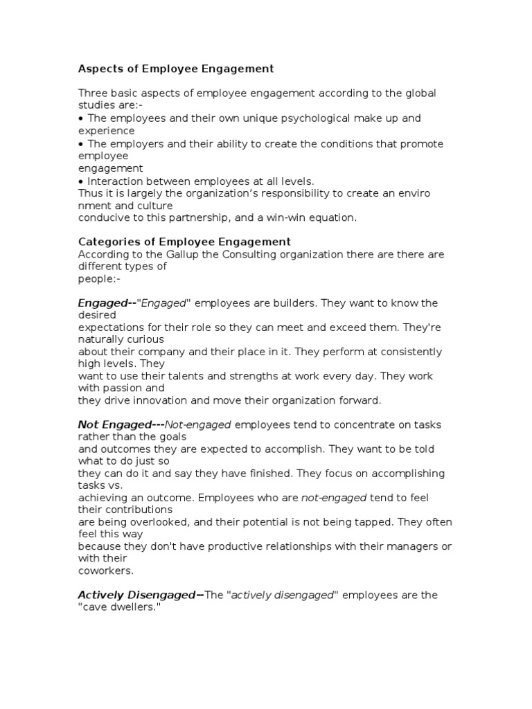 Aspects of Employee Engagement | PDF | Career & Growth