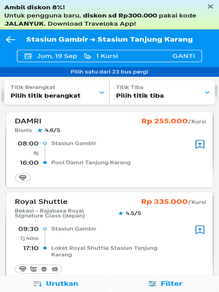 Rute Bus Stasiun Tanjung Karang | PDF