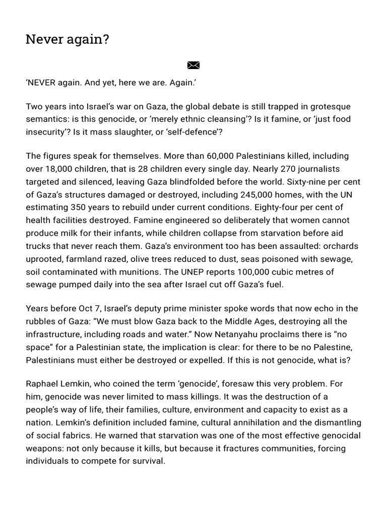 Never Again - Newspaper | PDF | Genocides | Ethnic Cleansing