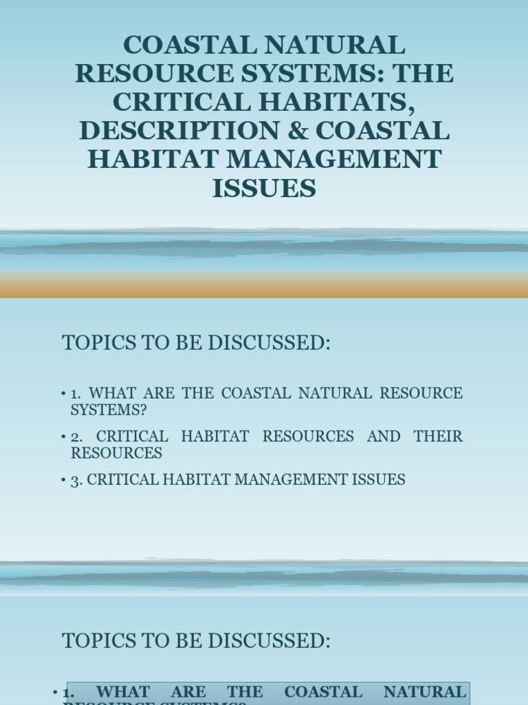 Coastal Natural Resource Management | PDF | Coast | Coral Reef