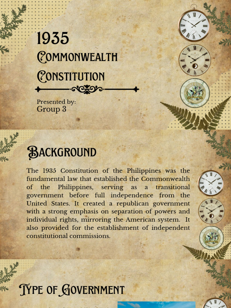 1935 Constitution - Group 3 | PDF
