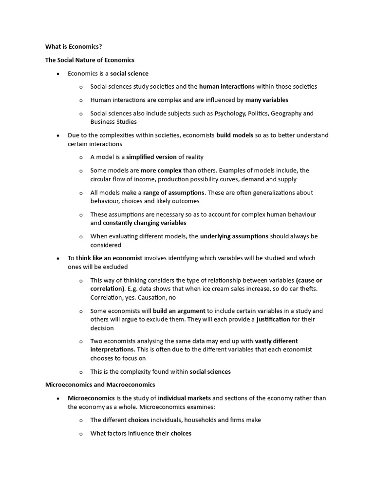 Understanding Economics: Key Concepts Explained | PDF | Economics ...