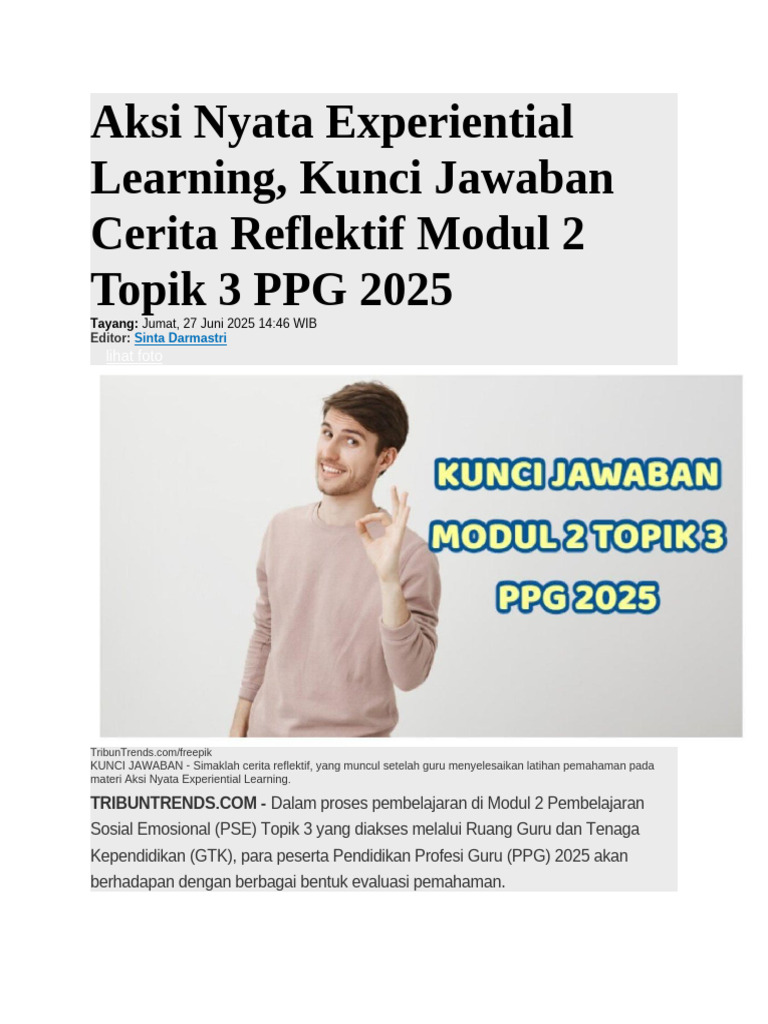 Aksi Nyata Experiential Learning | PDF