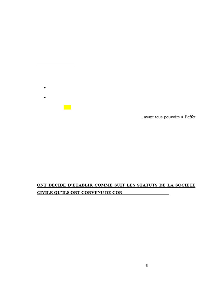 Statuts d'une Société Civile | PDF | Partenariat