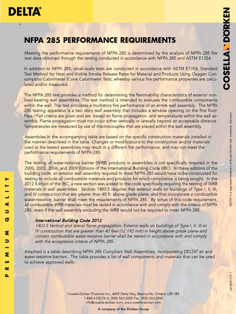 NFPA 285 Compliant Wall Assemblies | PDF | Building Insulation | Concrete