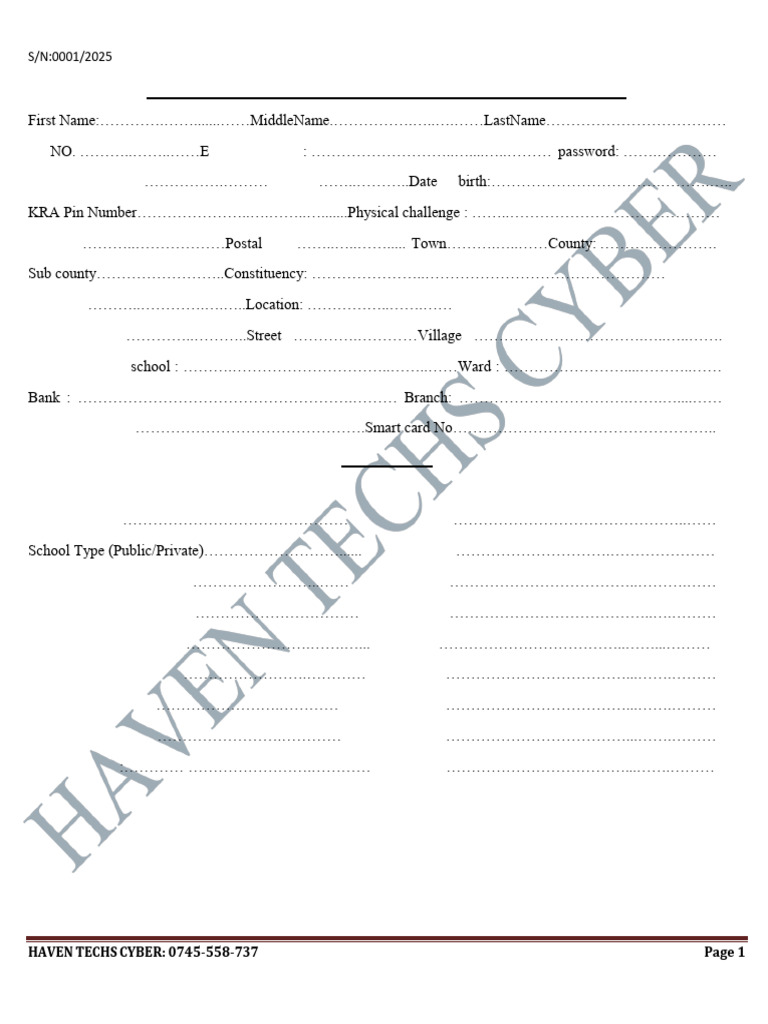 HELB Loan Application Form 2025 | PDF