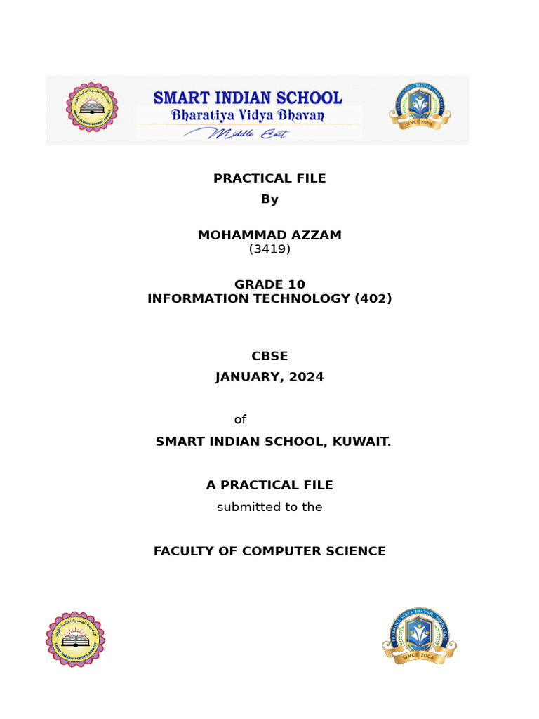 Practical File Front Page Model | PDF | Computer Keyboard | Gmail