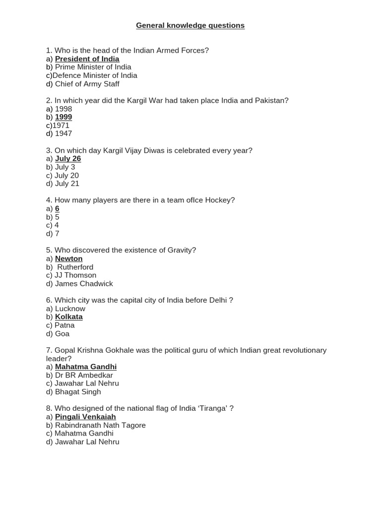 Indian Air Force General Knowledge Quiz | PDF
