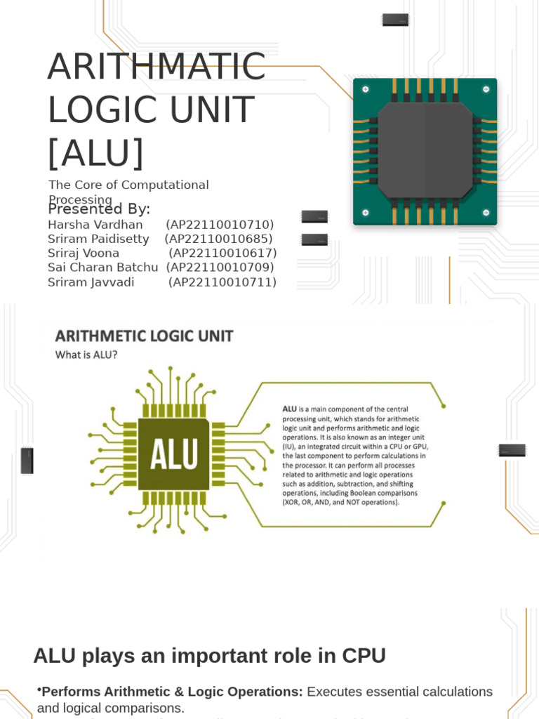 Understanding Arithmetic Logic Units | PDF | Central Processing Unit | Computing