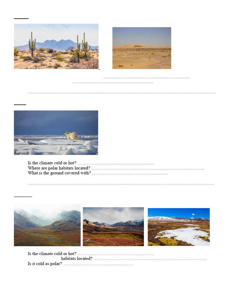 Climate and Habitats: Desert, Polar, Tundra | PDF