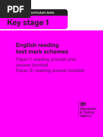 2023 Key Stage 1 English Reading Test Mark Schemes Paper 1 Reading ...