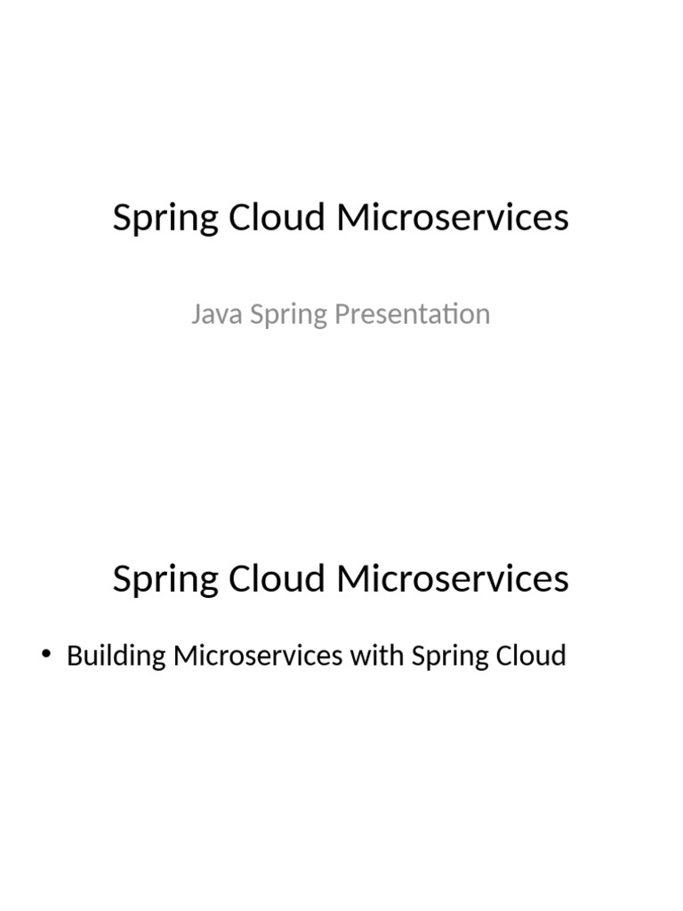 Spring Cloud Microservices | PDF