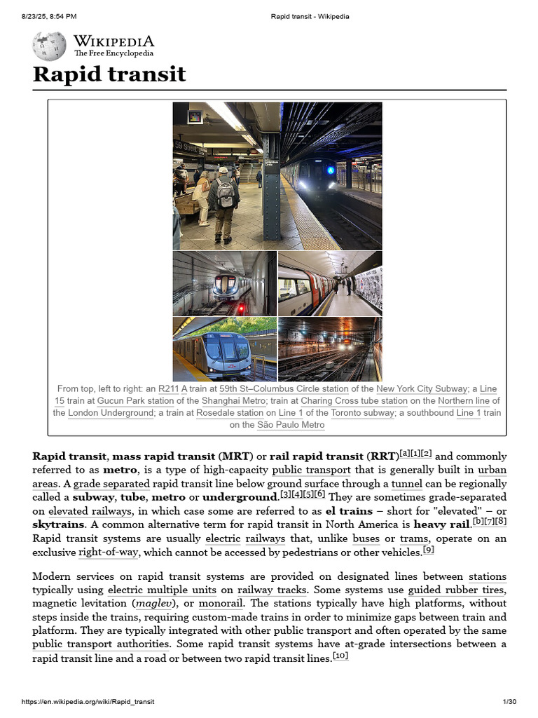 Rapid Transit - Wikipedia | PDF | Rapid Transit | Rail Transport