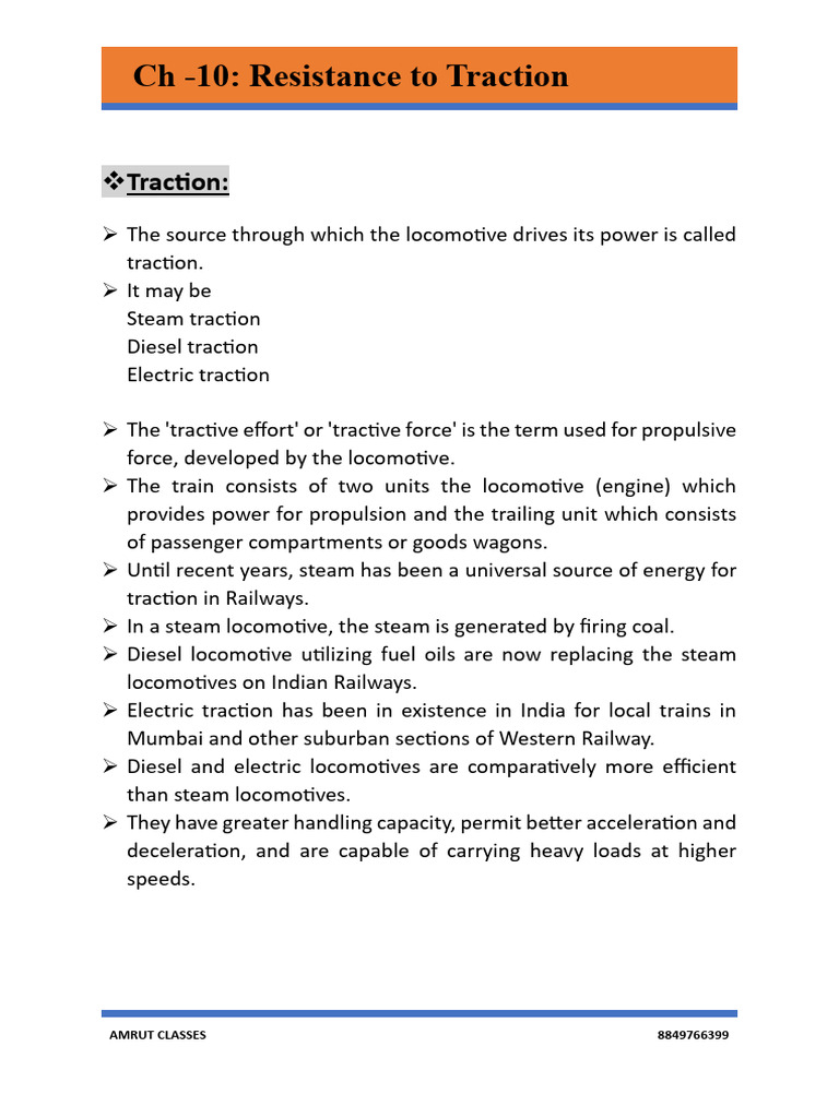 Tractive Resistance in Train Movement | PDF | Locomotives | Rail Transport