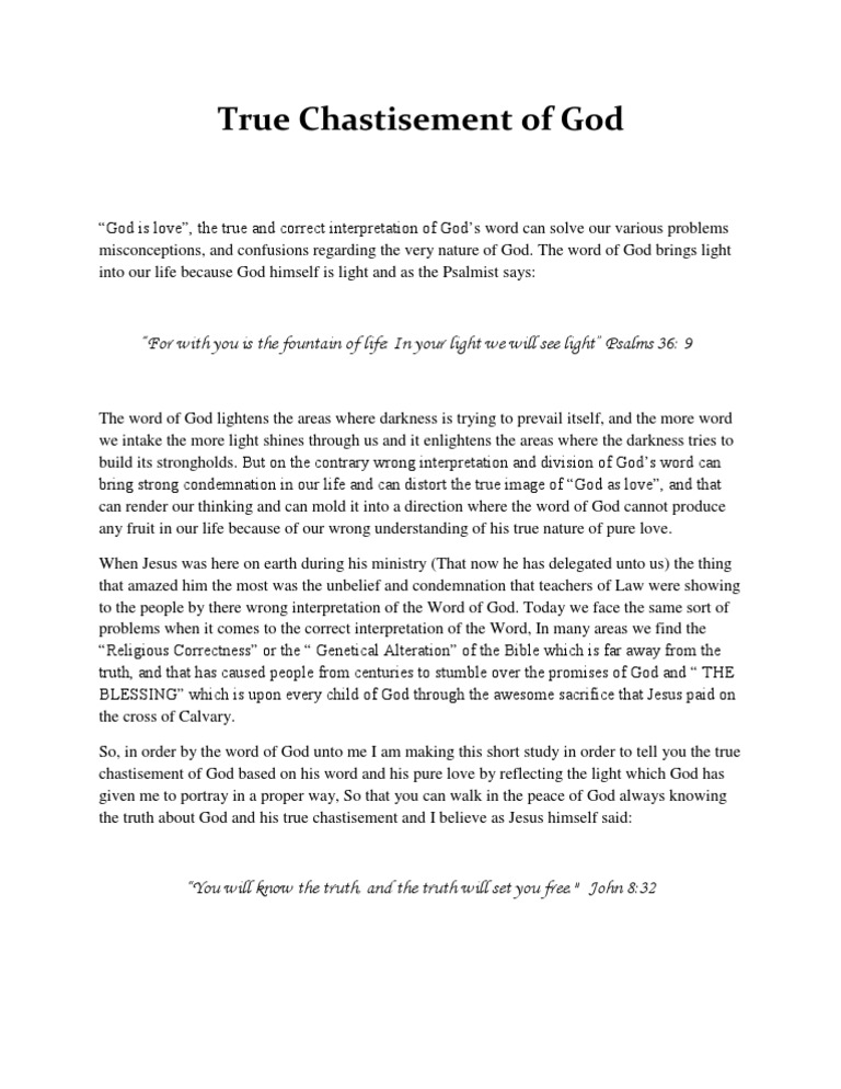 True Chastisement of God | PDF