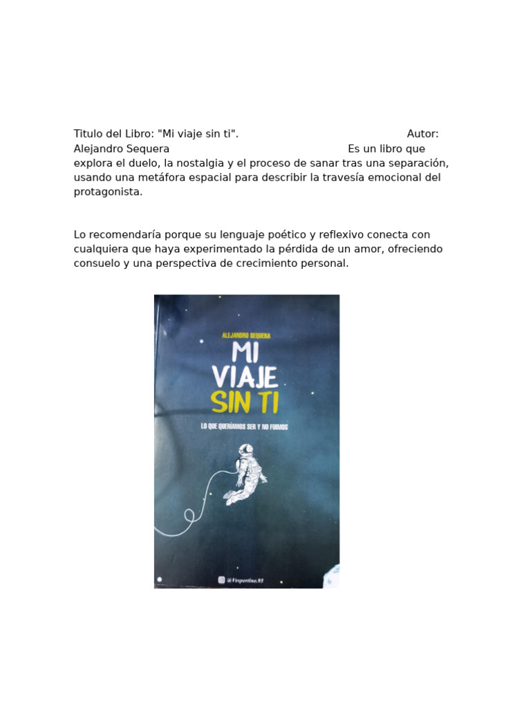 "Mi viaje sin ti: Duelo y sanación" | PDF