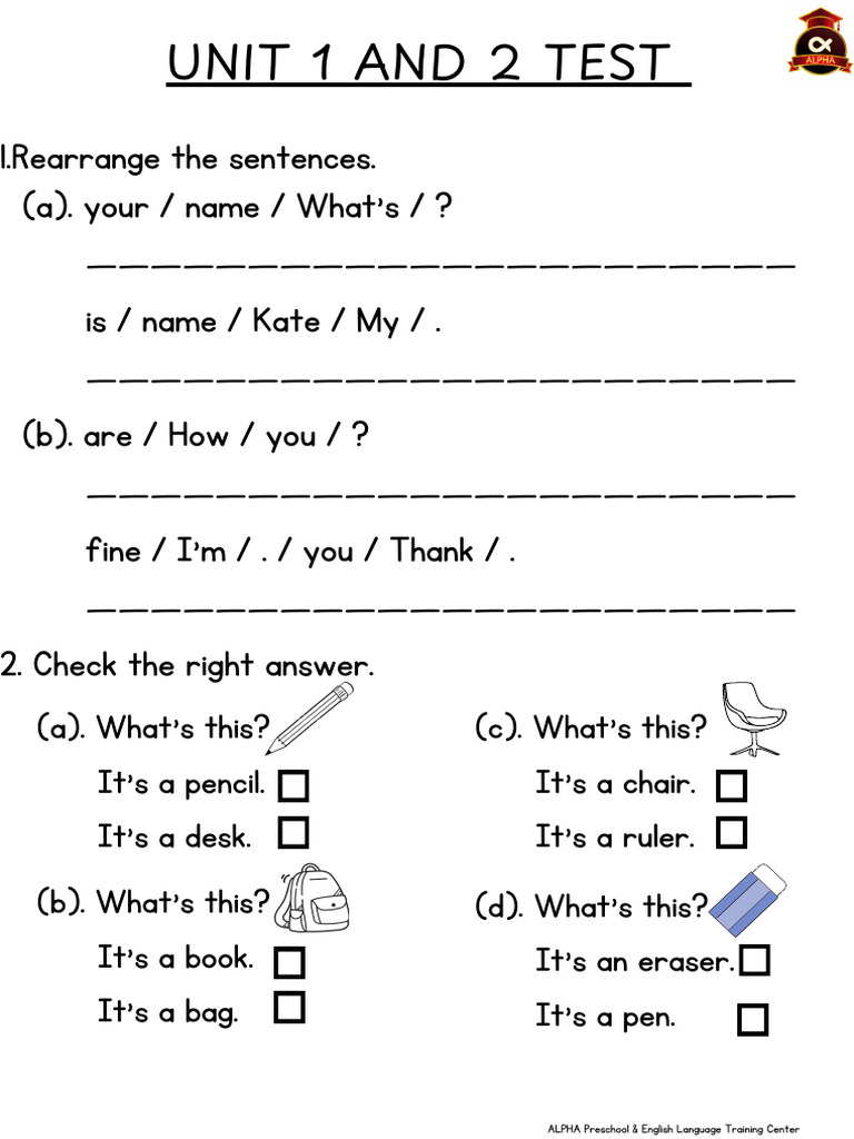 Let's Go 1 Unit 1 and 2 Test PDF | PDF