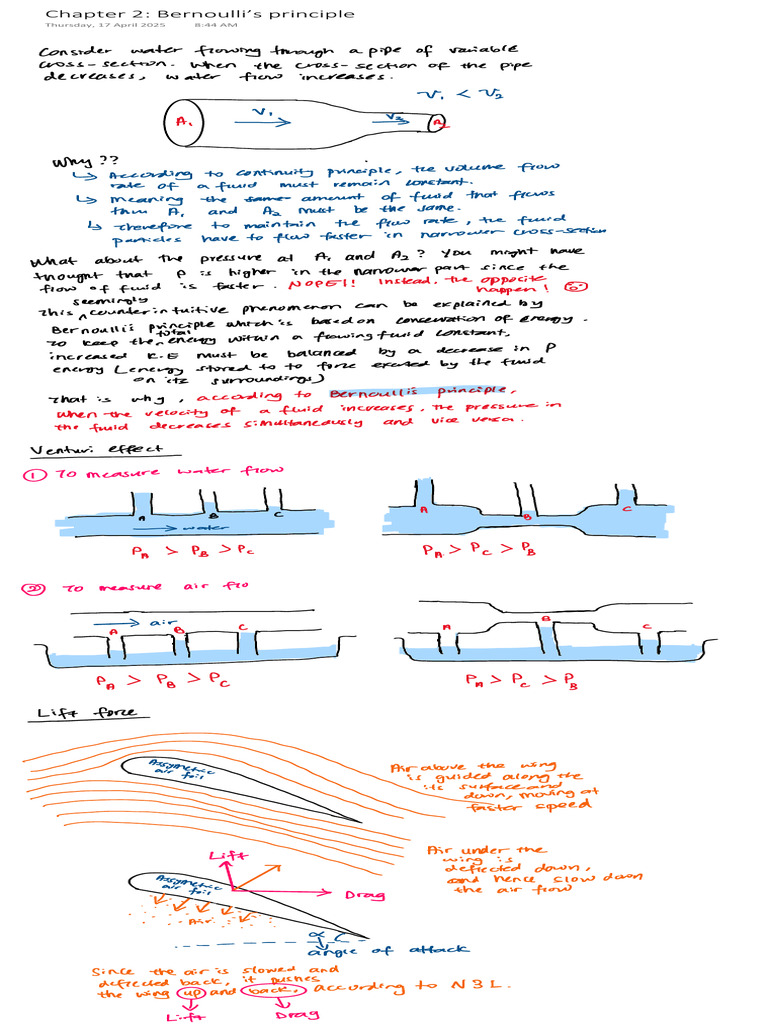 Chapter 2 Bernoulli’s Principle (1) | PDF
