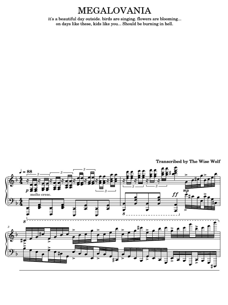 Undertale Megalovania Piano VideoScore | PDF