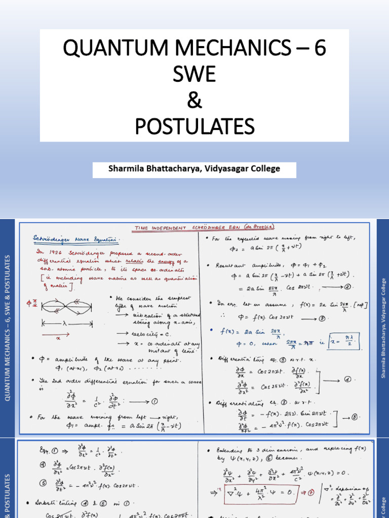 Quantum Mechanics, Sem 4, 6 | PDF