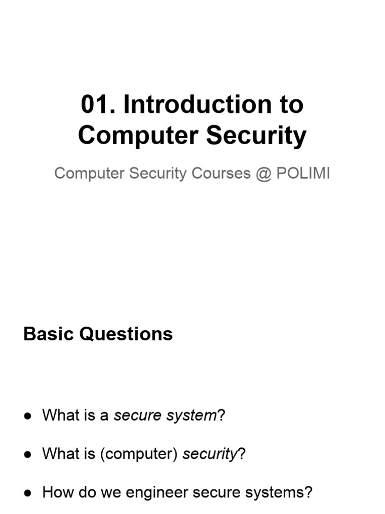 Introduction To Computer Security (2025) | PDF | Security Hacker | Exploit (Computer Security)