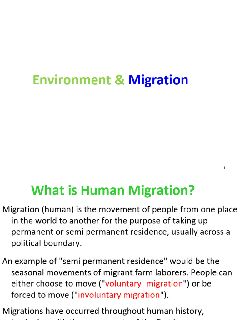 Lecture Geography&Migration | PDF | Human Migration | Climate Change