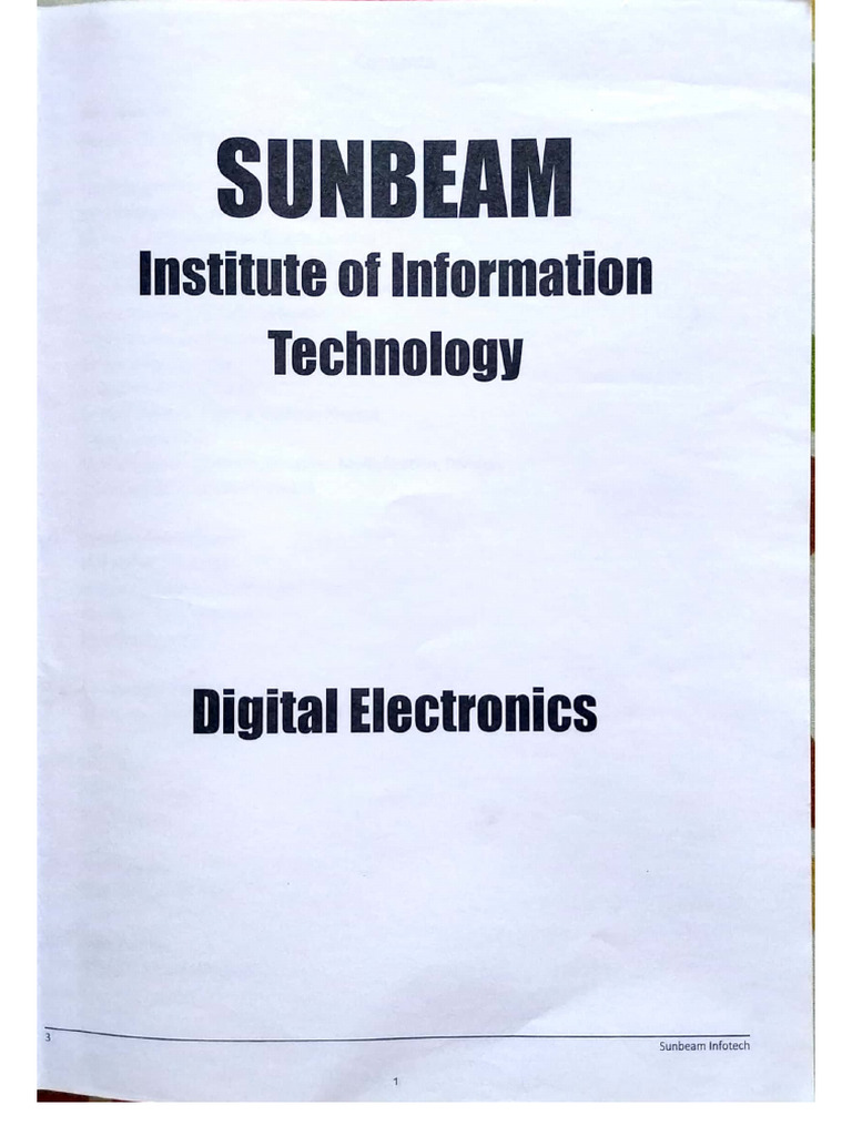 Digital Electronics (Sunbeam Book) | PDF