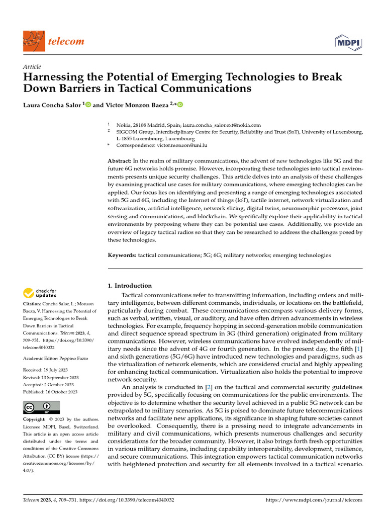 Emerging Technologies To Break Down Barriers in Tactical Communications ...