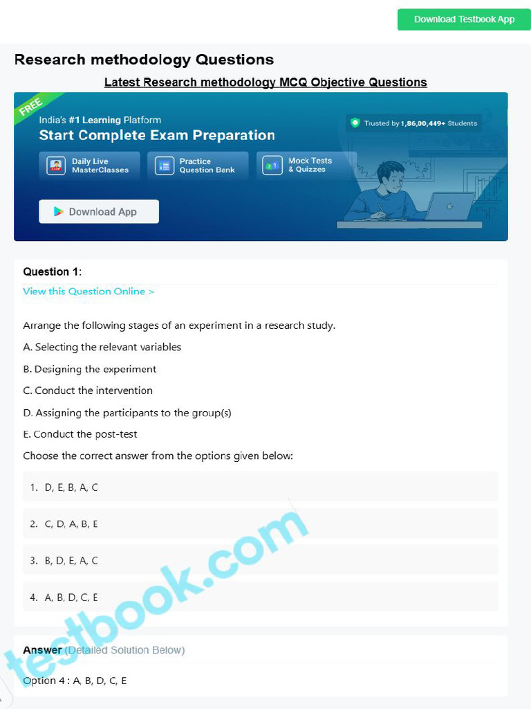 MCQ On Research Methodology | PDF