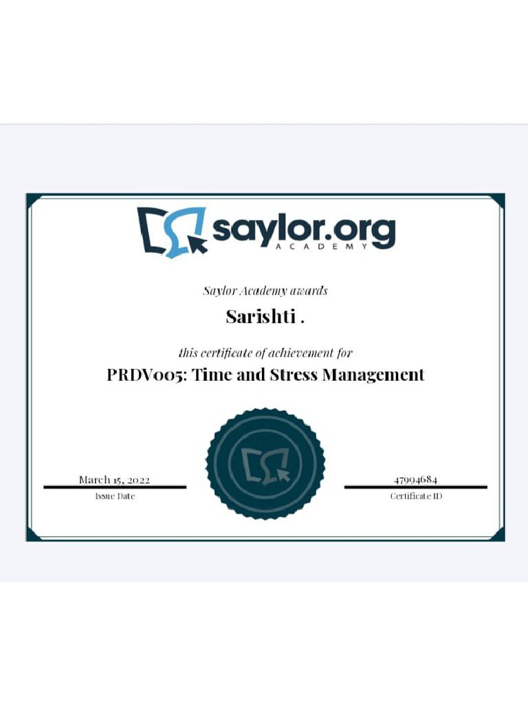 Saylor Certificate - Compress10% | PDF