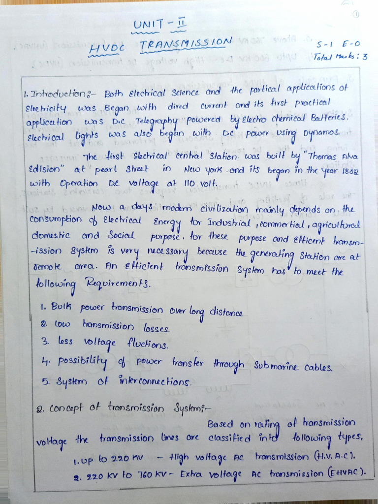 Power Systems-II Unit-2 | PDF | High Voltage Direct Current | Electric ...