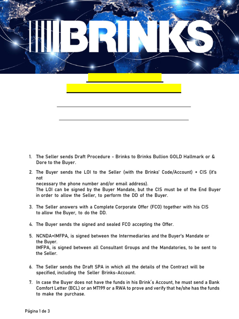 Dec 2024 Brinks To Brinks Simplified Basic Procedure | PDF