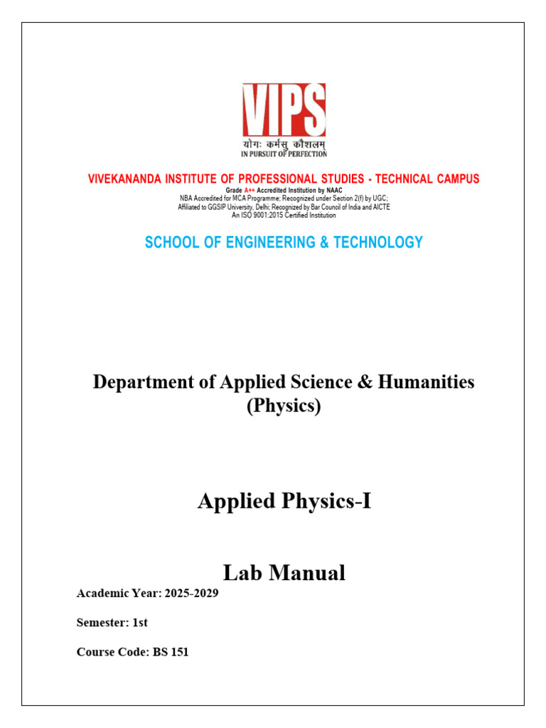Lab Manual COVER | PDF