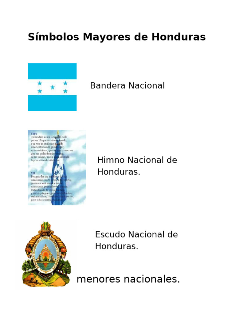 Símbolos Mayores y Menores de Honduras | PDF