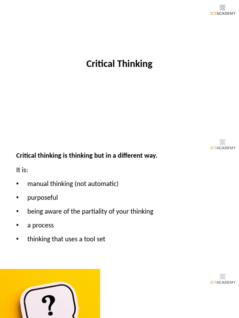 11a.critical Thinking | PDF | Thought | Critical Thinking