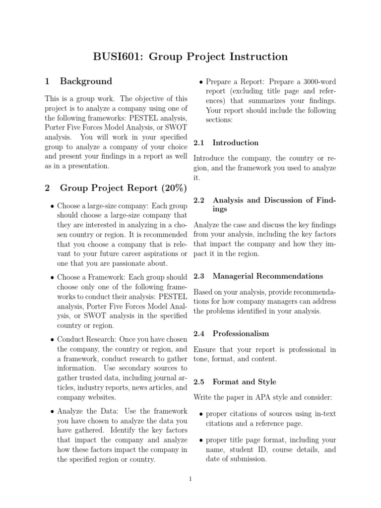 BUSI601-Group Project - Winter25 | PDF | Citation | Apa Style