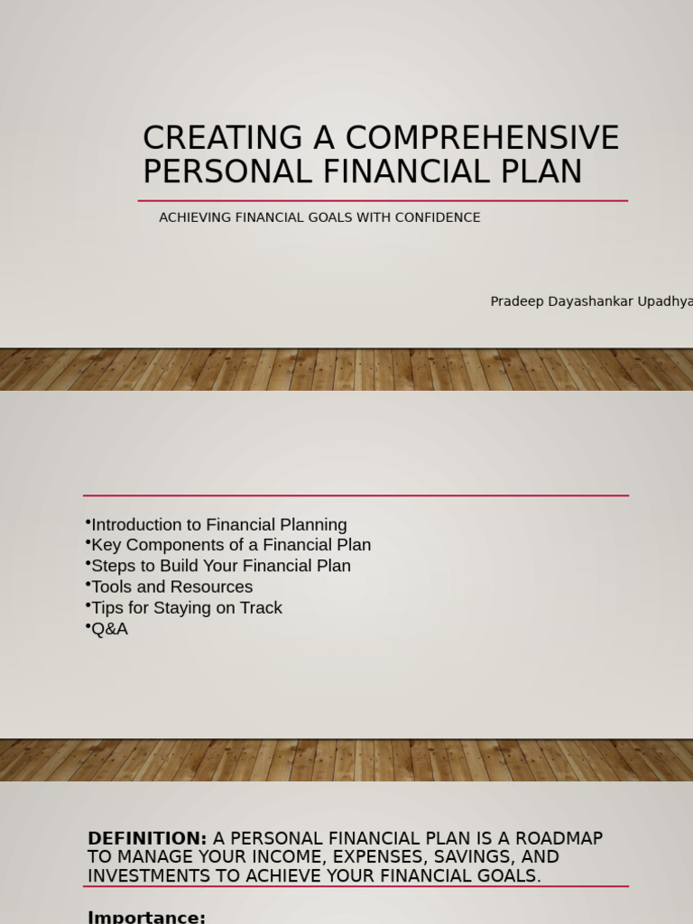 PS-3 Creating A Comprehensive Personal Financial Plan | PDF | Wealth ...