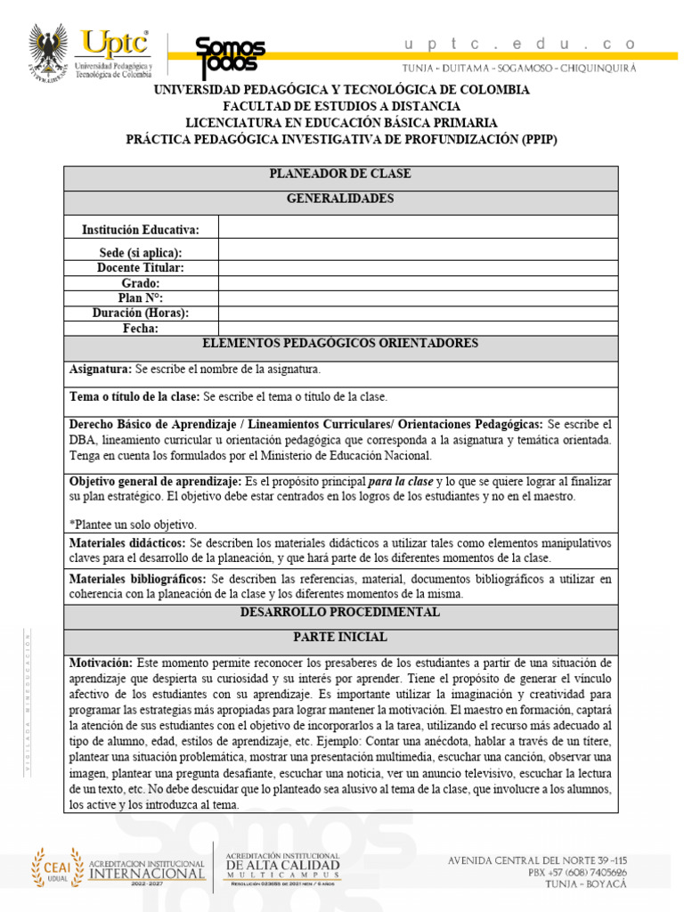 Planeador de Clase para Educación Primaria | PDF | Aprendizaje | Maestros