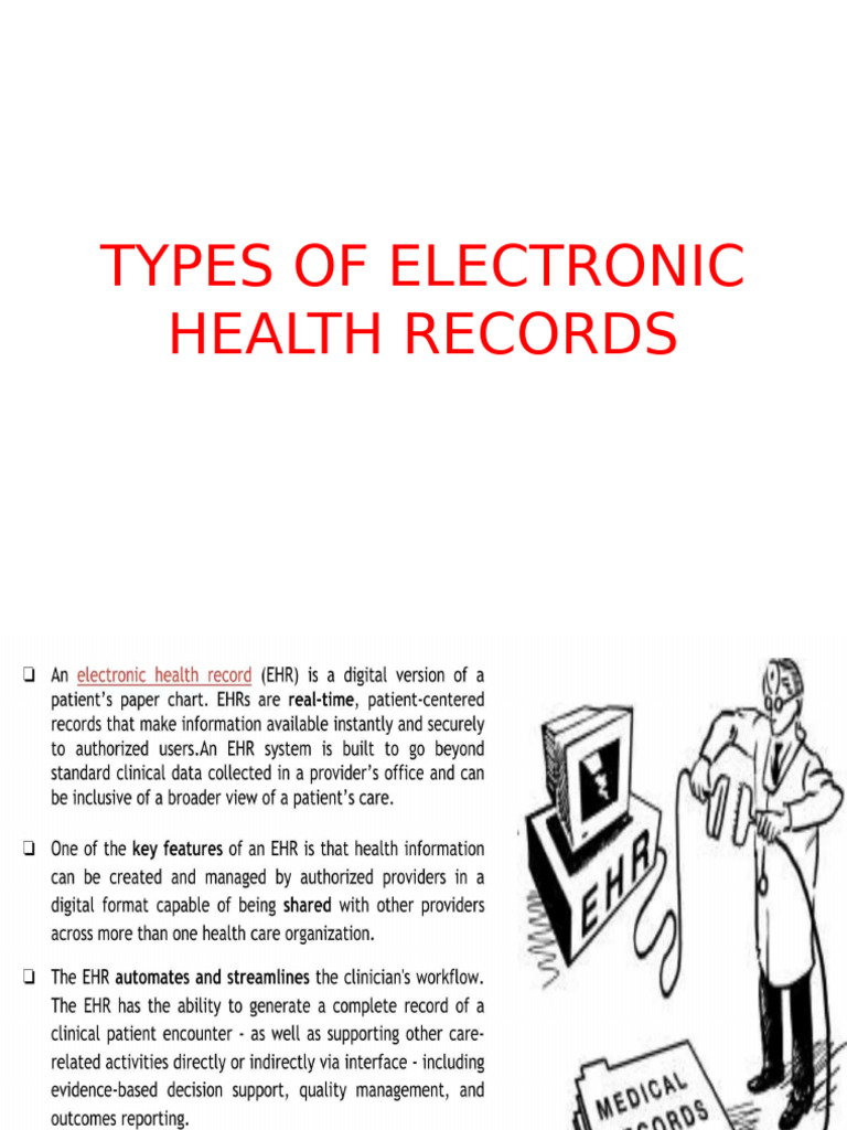 Notes on EHR and types of ehr and importance | PDF