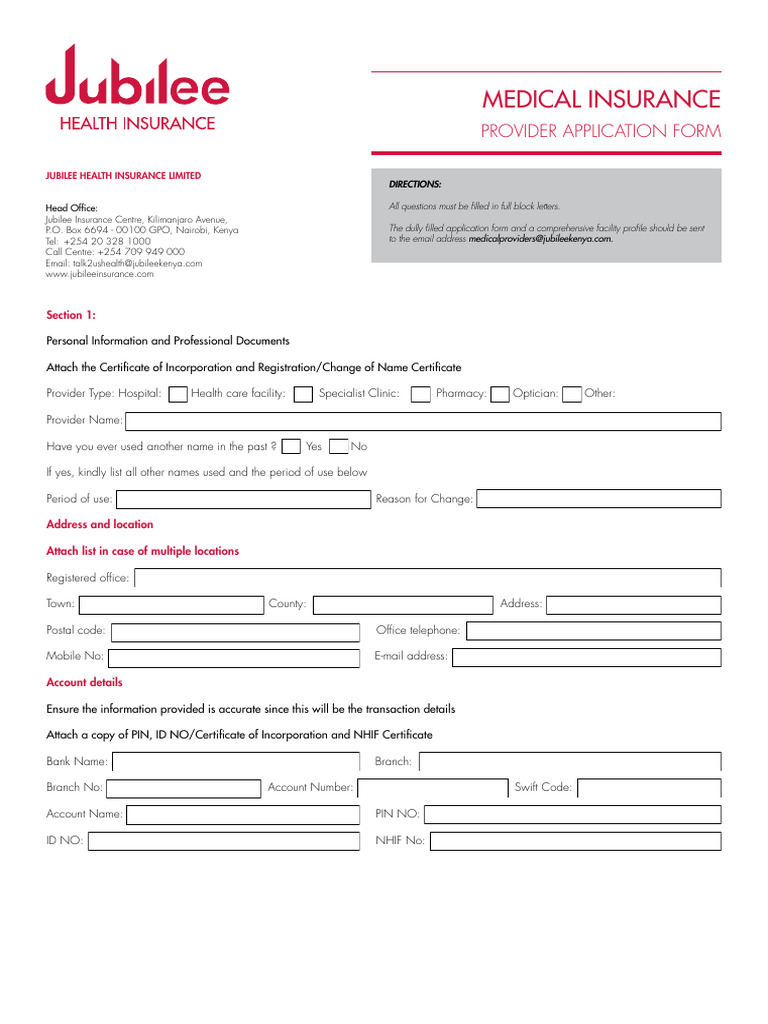 Provider Application Form | PDF | Health Care