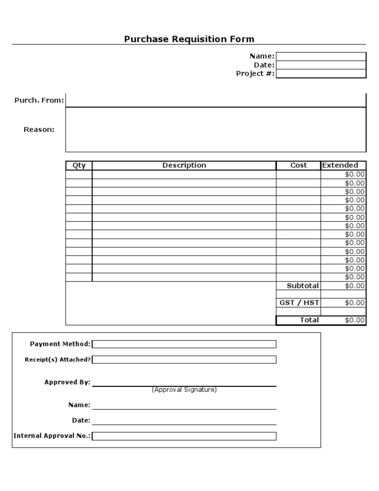 Purchase Req Template (Blank) | PDF | Law