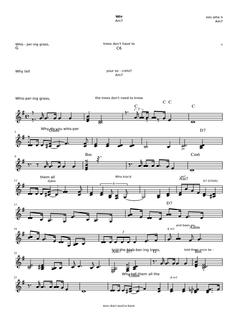 Whispering Grass Chords and Lyrics | PDF