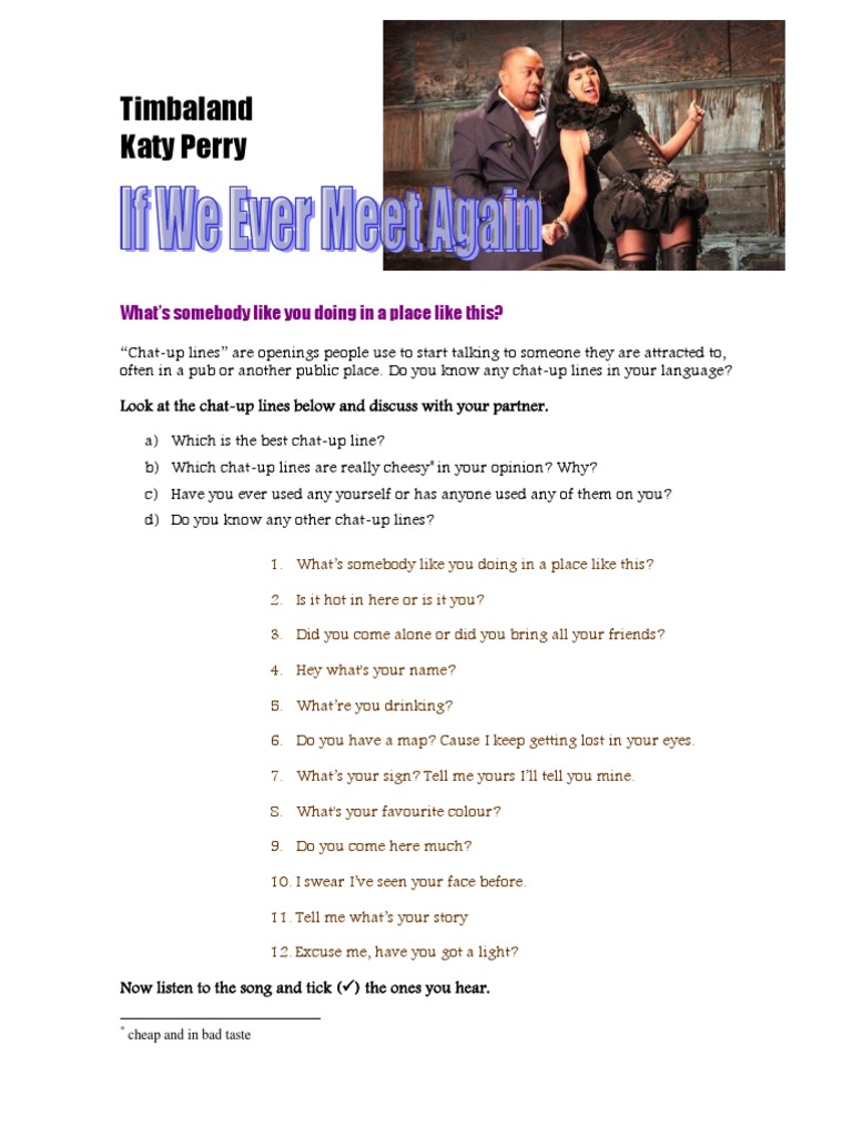 If We Ever Meet Again Worksheet | PDF