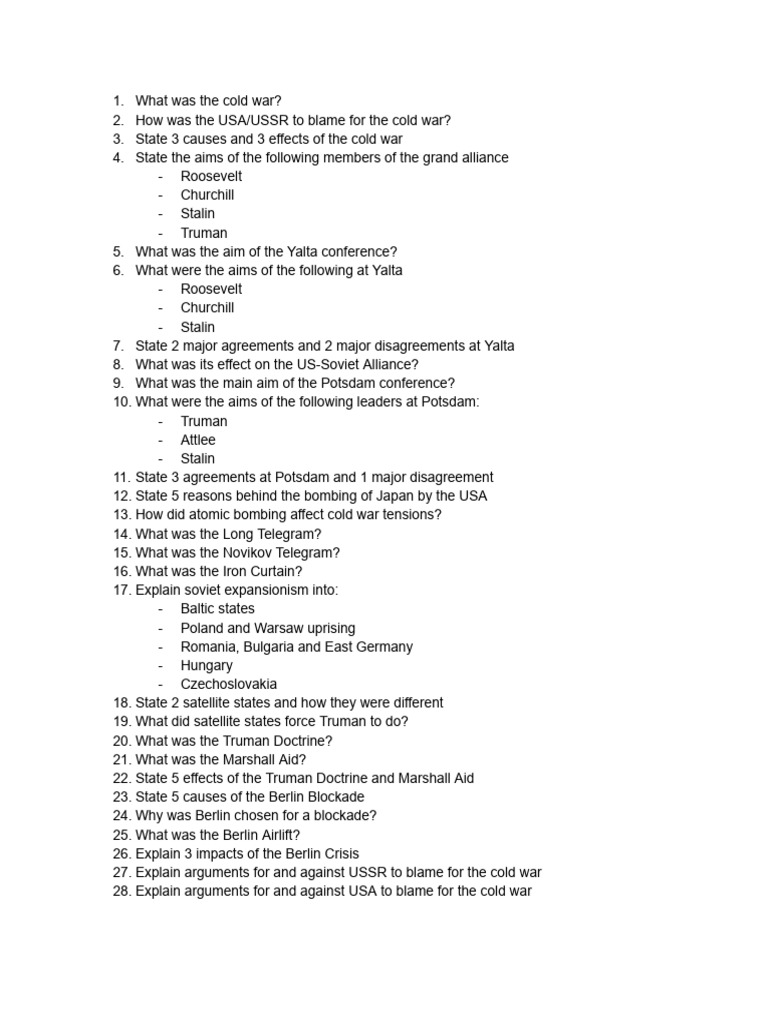 Who Was To Blame For The Cold War | PDF