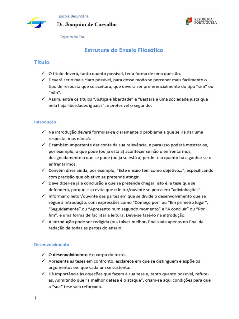 Estrutura do Ensaio Filosófico | PDF | Argumento